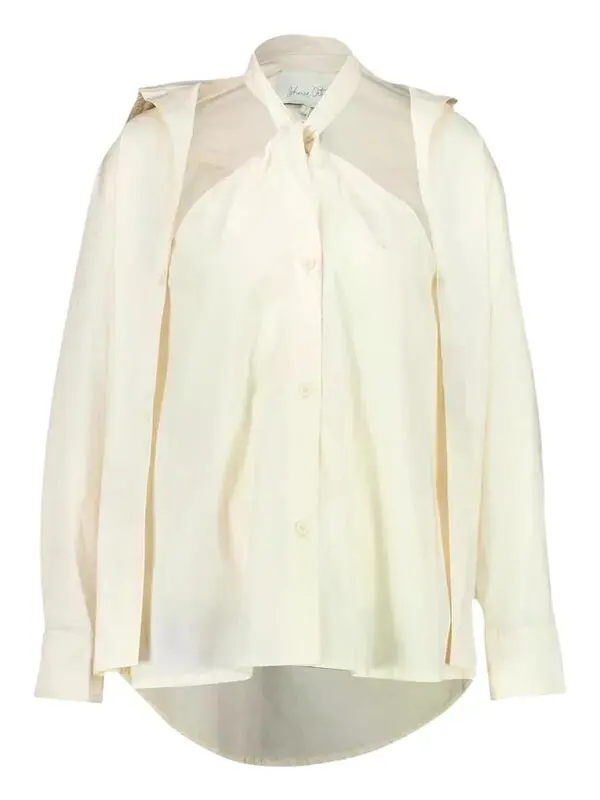 Johanna Ortiz Bow-neck Layered-effect Shirt - Neutrals