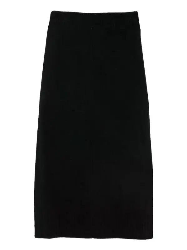 Lorena Antoniazzi Ribbed-knit Star-patch Midi Skirt - Black