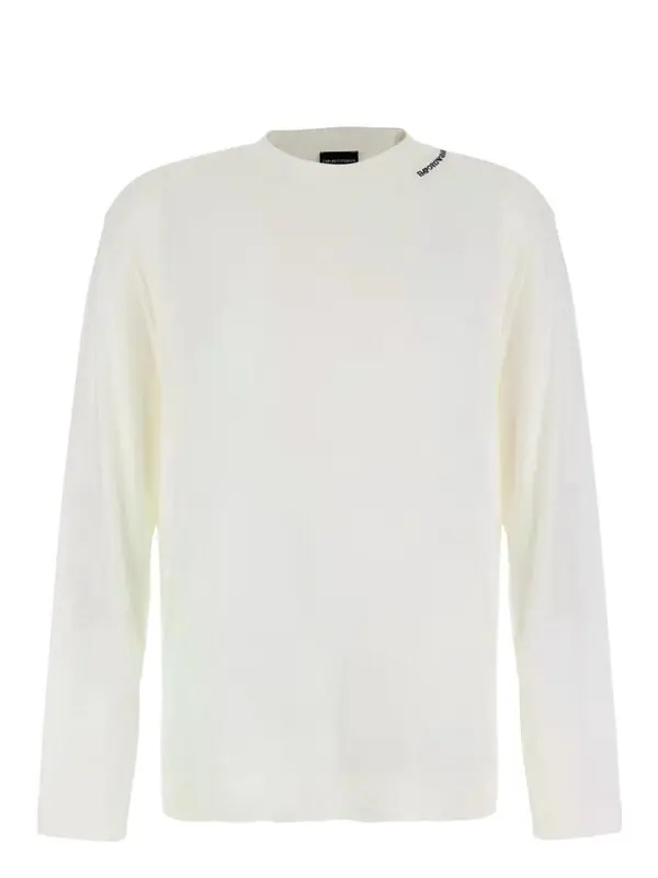 Emporio Armani Logo-embroidered Long-sleeve T-shirt - White
