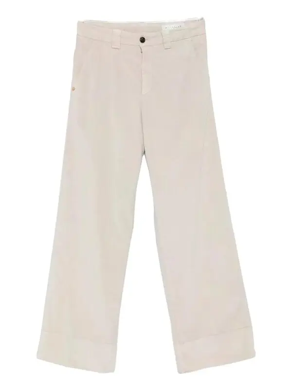 WHITE SAND Corduroy Wide-leg Trousers - Neutrals