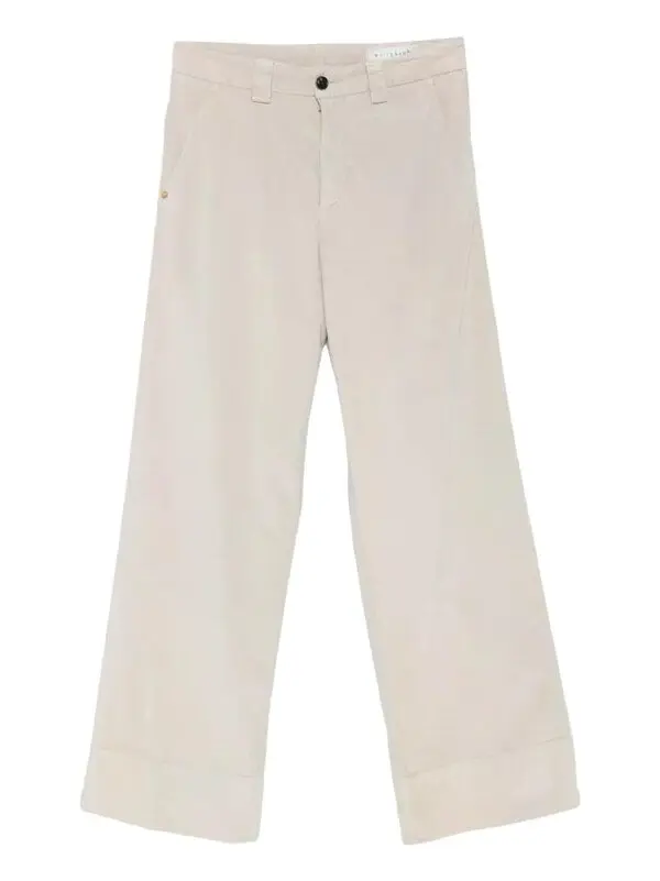 WHITE SAND Corduroy Wide-leg Trousers - Neutrals