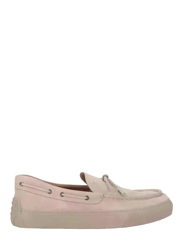 TOD'S Gommino-detail Suede Lace-up Loafers - Neutrals