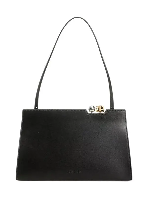 Jacquemus Le Salon Leather Shoulder Bag - Black