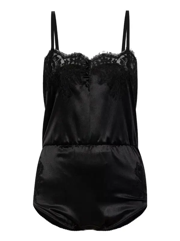 Dolce & Gabbana Lace-trim Bodysuit - Black