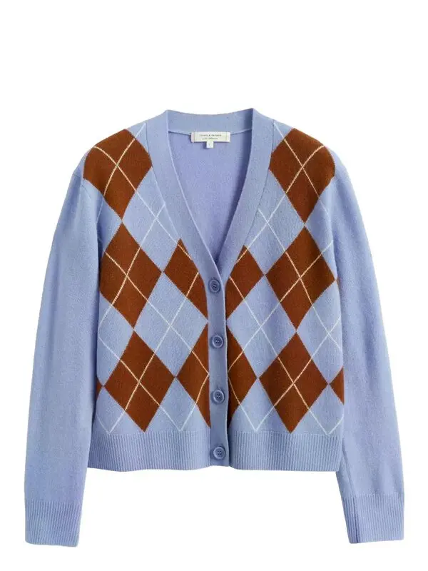 Chinti & Parker Argyle-pattern Button-up Cardigan - Blue