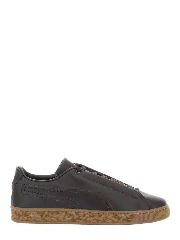 PUMA Logo-embossed Leather Low-top Sneakers - Brown