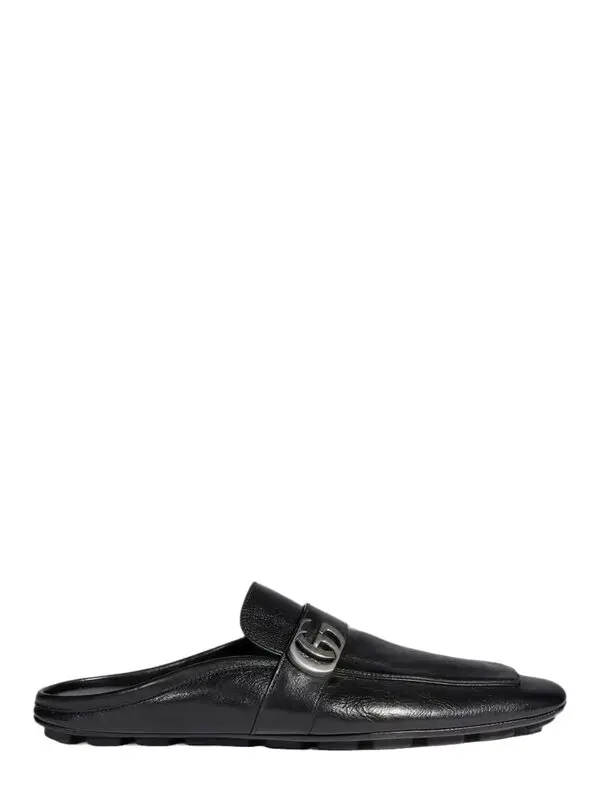 Gucci Slippers With Double G - Black