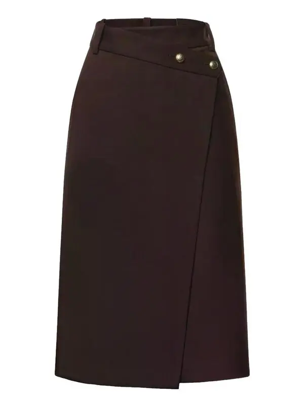 Pinko Button-embellished Wrap Skirt - Brown