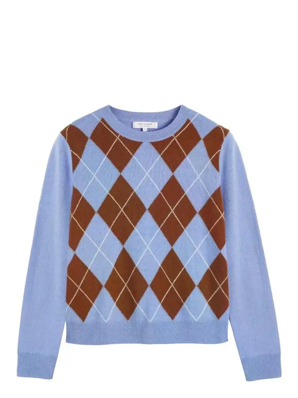 Chinti & Parker Argyle-pattern Sweater - Blue