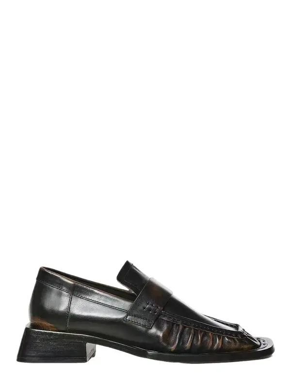 MIISTA Airi Brushed-finish Ruched Loafers - Brown