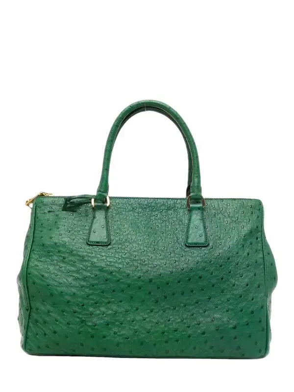Prada Galleria Ostrich Tote Bag - Green