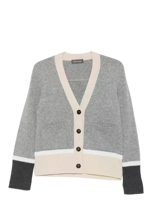 Lorena Antoniazzi Colour-block Button-up Cardigan - Grey