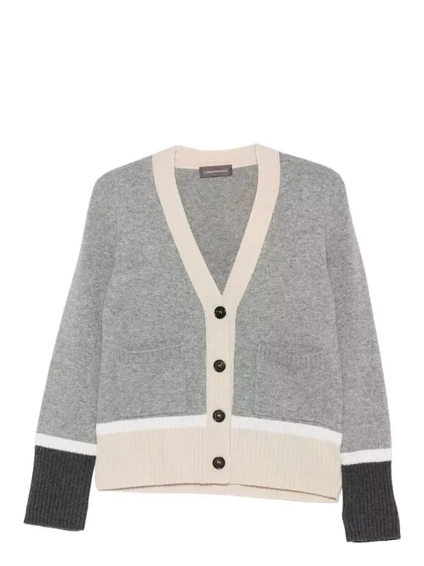 Lorena Antoniazzi Colour-block Button-up Cardigan - Grey