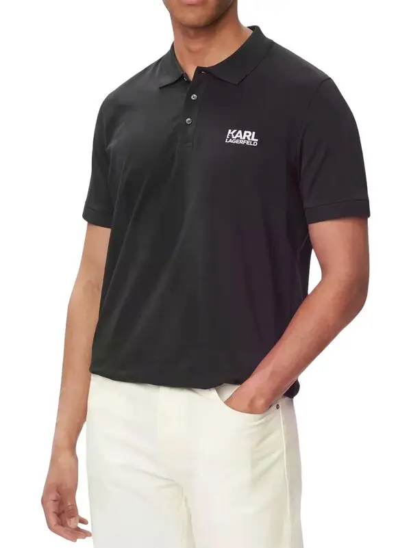 Karl Lagerfeld Logo-print Polo Shirt - Black