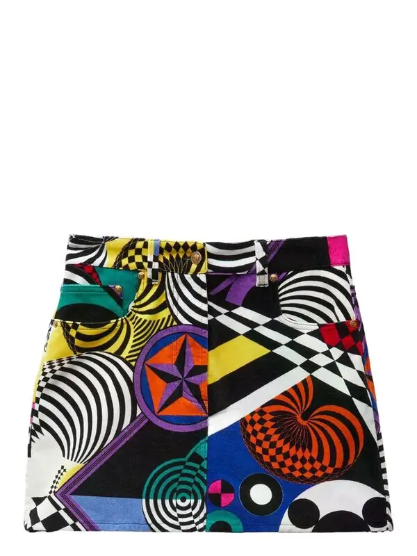 Versace Printed Velvet Mini Skirt - Black