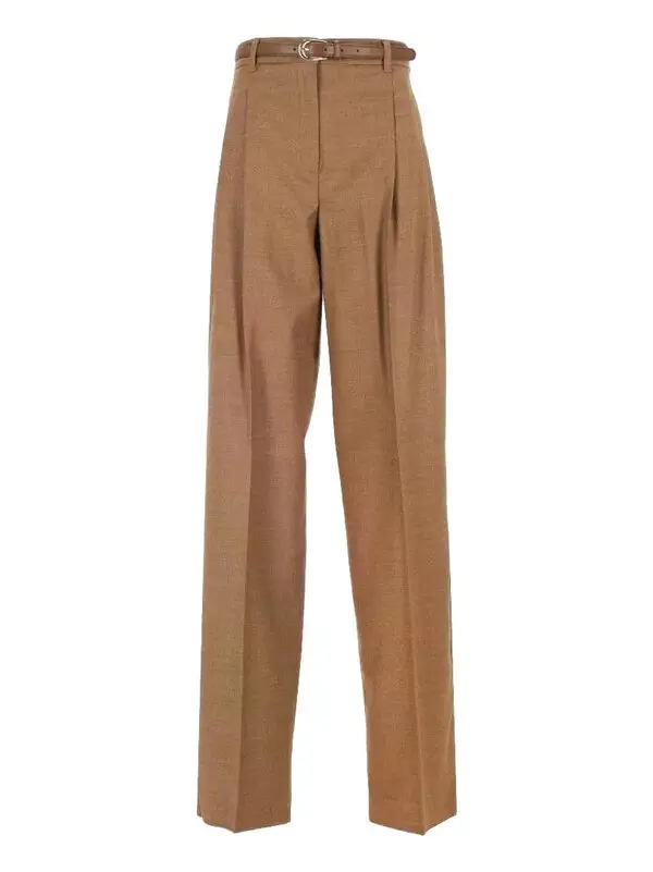 Max Mara Pleated Tailored Trousers - Brown