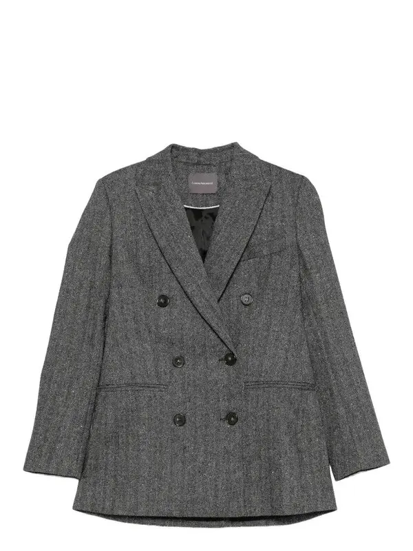 Lorena Antoniazzi Herringbone Double-breasted Jacket - Grey