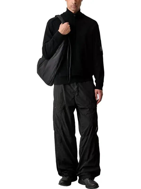 C.P. COMPANY Lens-detail Quarter-zip Sweater - Black
