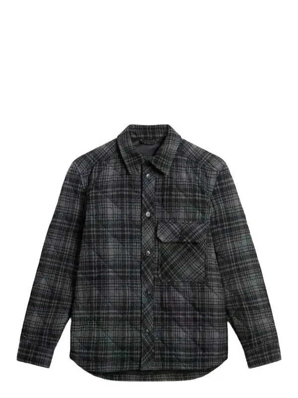 Woolrich Checked Quilted Shirt Jacket - Grey