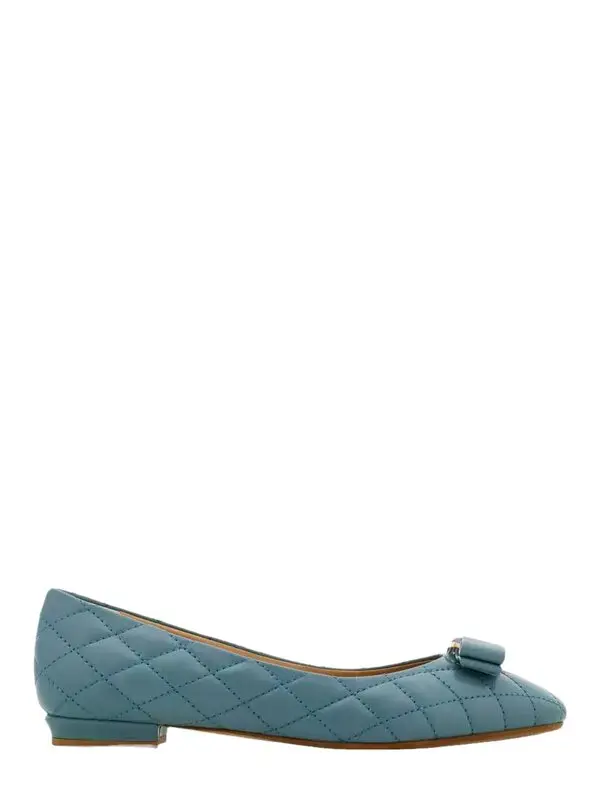 FERRAGAMO Quilted Varina Ballet Flats - Blue