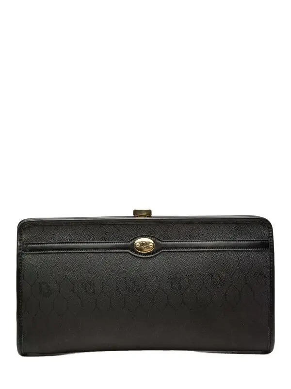 Dior 2000-2026 Honeycomb Coated Canvas Clutch Bag - Black