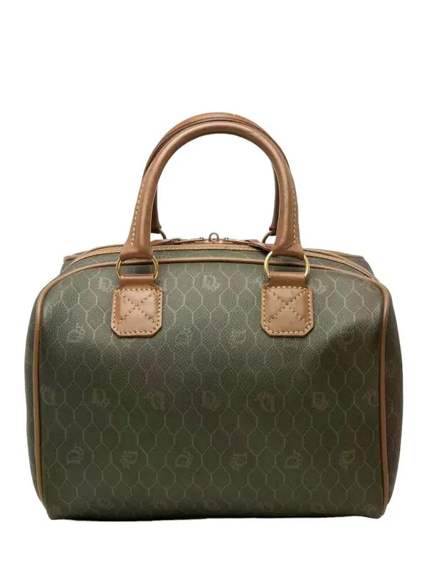 Dior 20th Century Honeycomb Coated Canvas Boston Bag - Brown