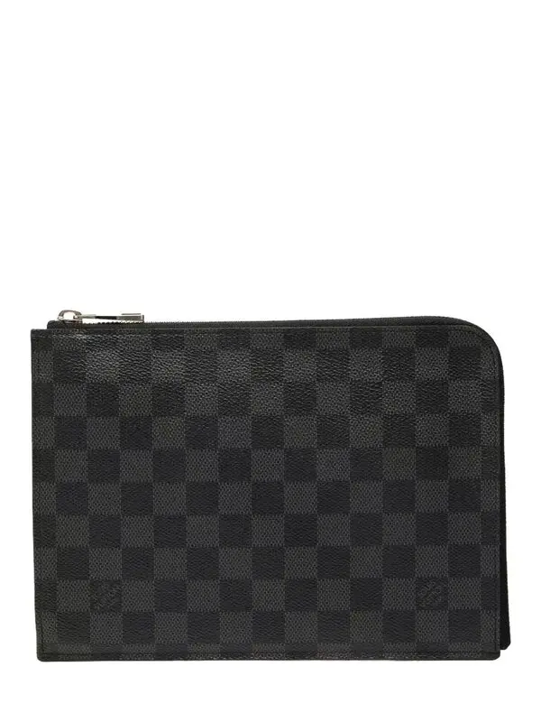 LOUIS VUITTON 2017 Damier Graphite Pochette Jour Pm Clutch Bag - Black