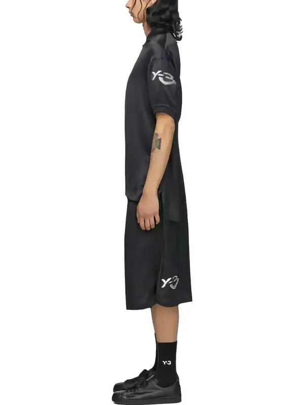 Y3 Logo-print Track Shorts - Black