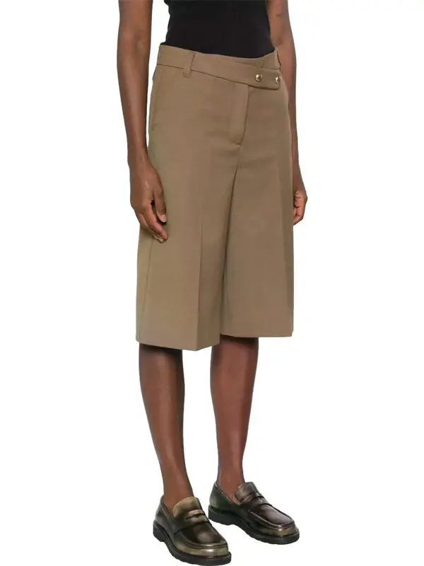 Pinko Merlot Asymmetric-waistband Tailored Shorts - Brown