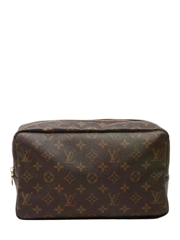 LOUIS VUITTON 2000 Monogram Trousse Toilette 28 Clutch Bag - Brown