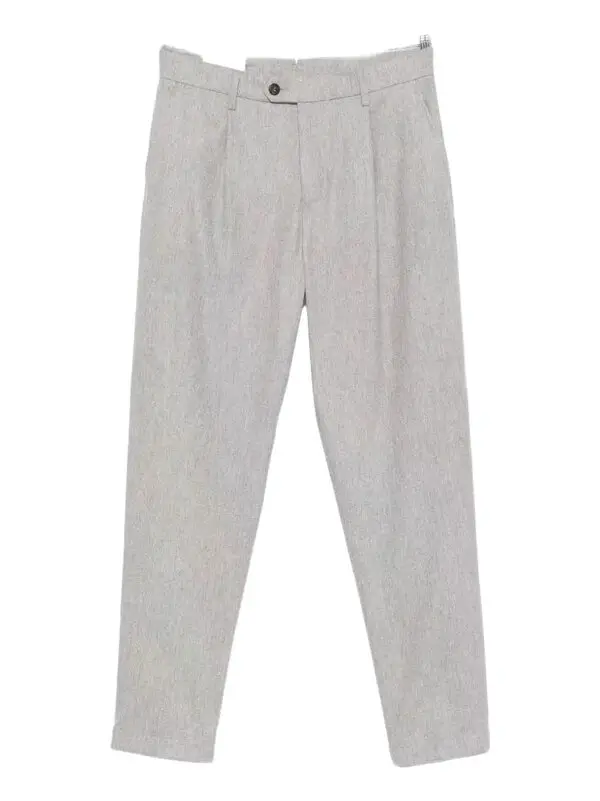 Eleventy Pleated-detail Trousers - Grey