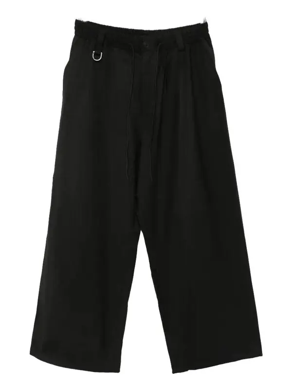 Y3 Drawstring Wide-leg Trousers - Black