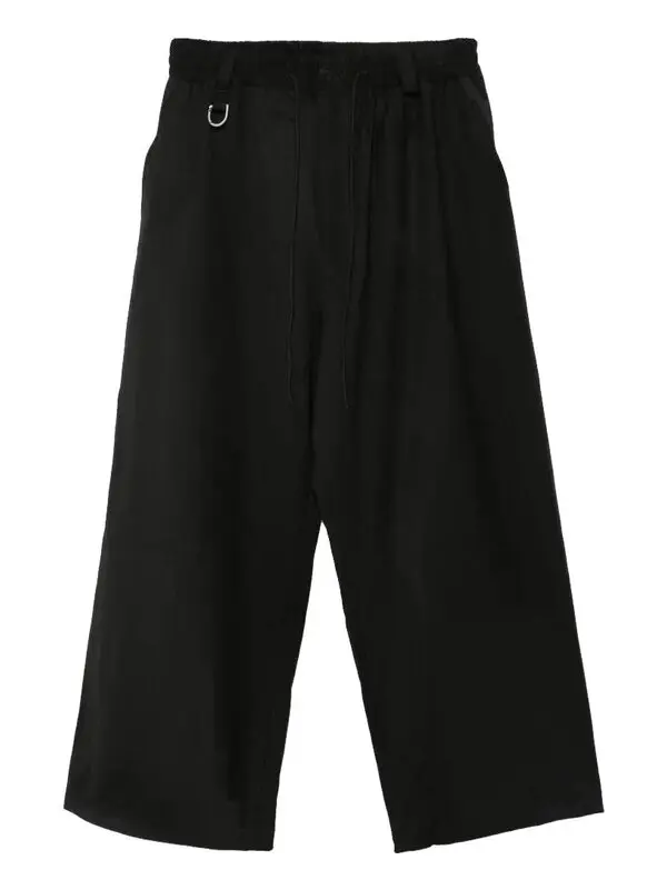 Y3 Drawstring Wide-leg Trousers - Black
