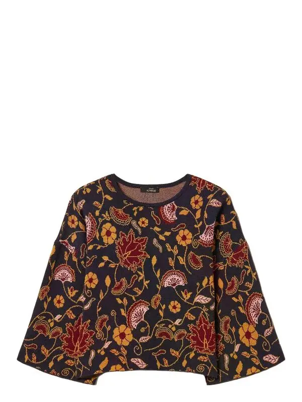 TWINSET Jacquard Floral Jumper - Black