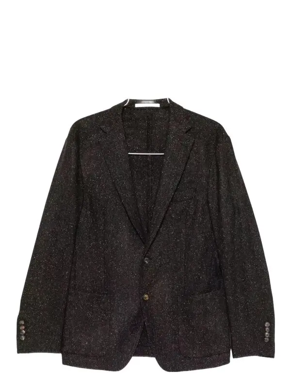 Eleventy Herringbone-knit Single-breasted Jacket - Brown