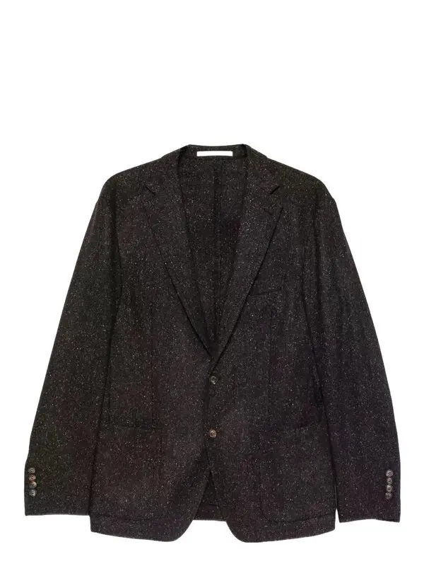 Eleventy Herringbone-knit Single-breasted Jacket - Brown