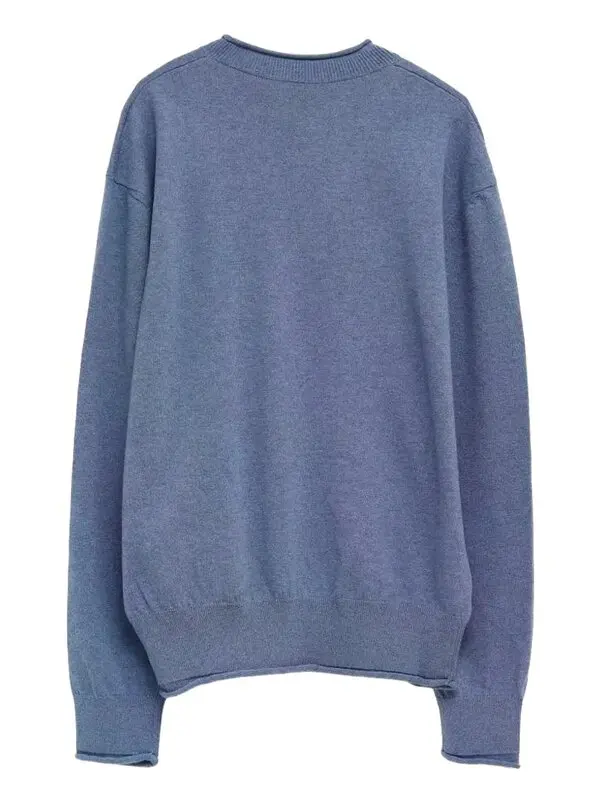 Loewe Anagram-embroidered Rolled-edge Sweater - Blue
