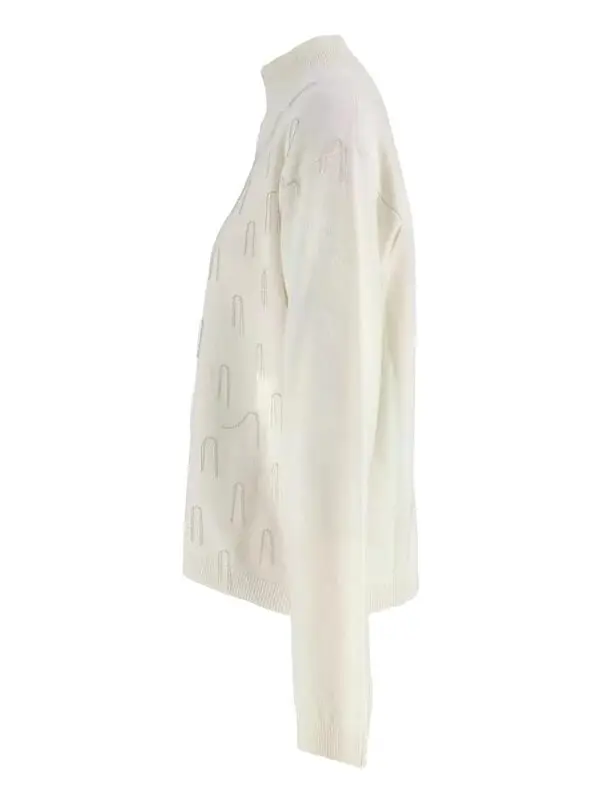 Fabiana Filippi Fringed High-neck Sweater - Neutrals