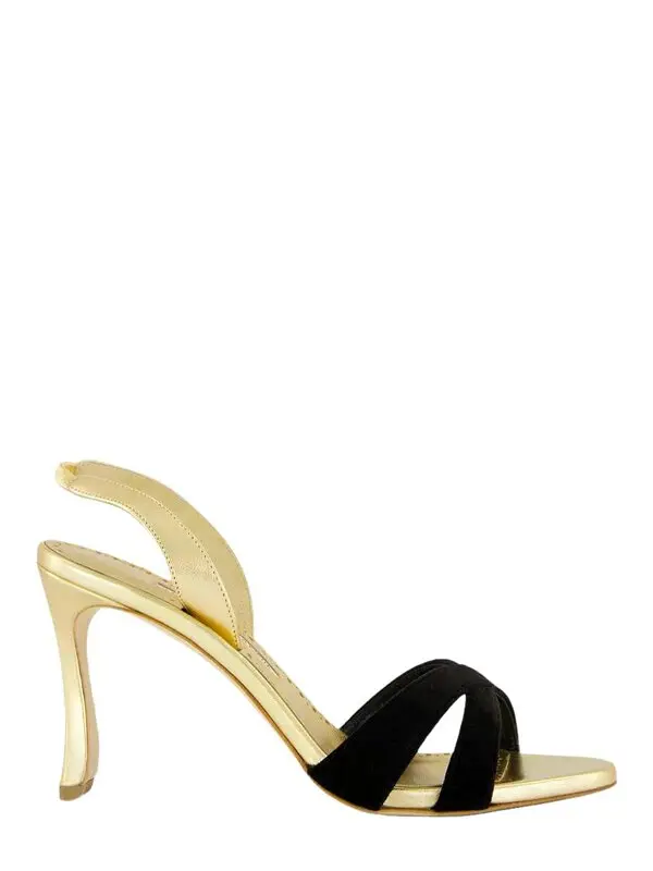 Manolo Blahnik Callydra Leather Sandals - Gold