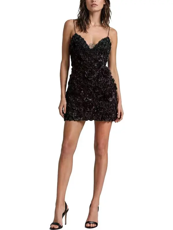 Philipp Plein Mini Dress Multi-flowers - Black