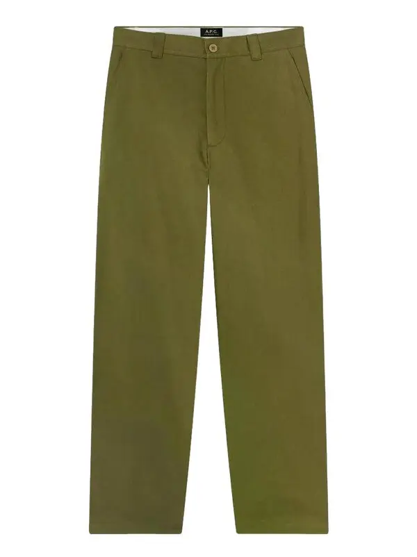 A.p.c. Straight-leg Cotton Trousers - Green