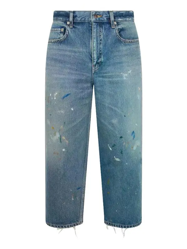 Balenciaga Paint-splatter Distressed Jeans - Blue