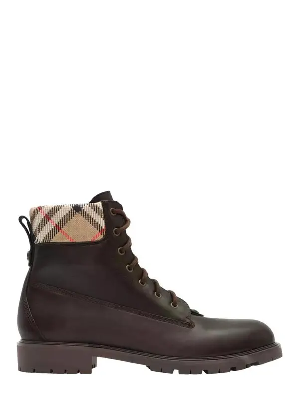 Burberry Leather Durham Boots - Brown