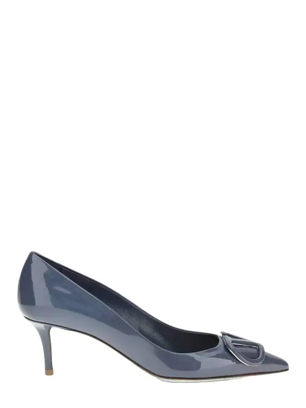 Valentino Garavani Vlogo Signature Leather Pumps - Blue
