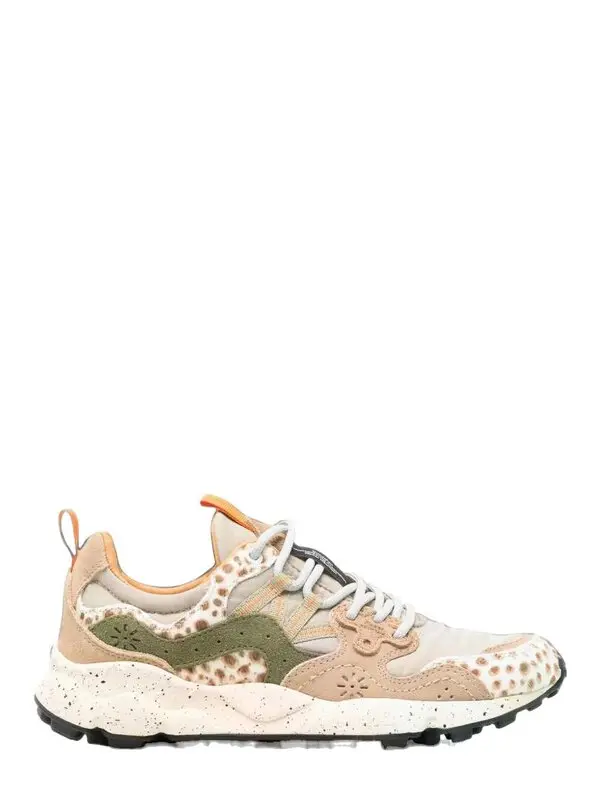FLOWER MOUNTAIN Yamano 3 Leopard-print Panelled Sneakers - Neutrals