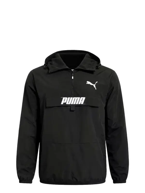 PUMA Logo-print Half-zip Jacket - Black