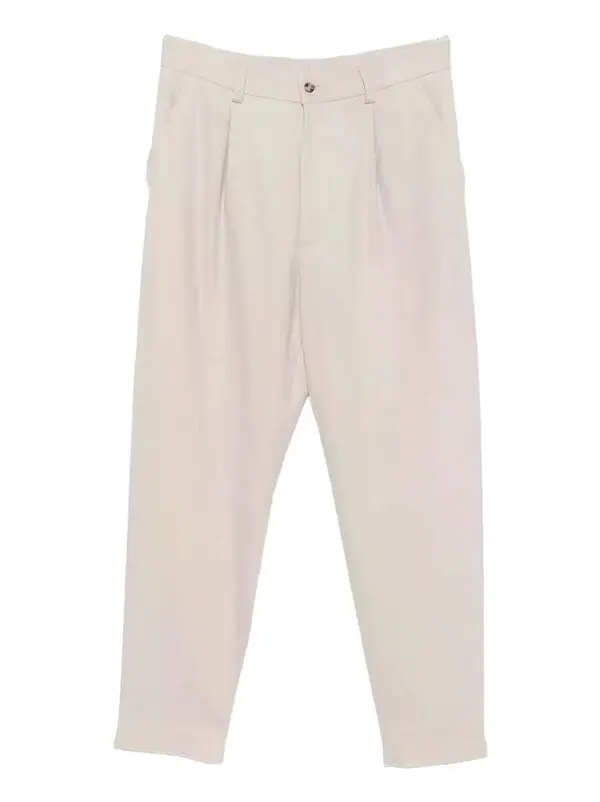Eleventy Pleated Tapered Trousers - Neutrals