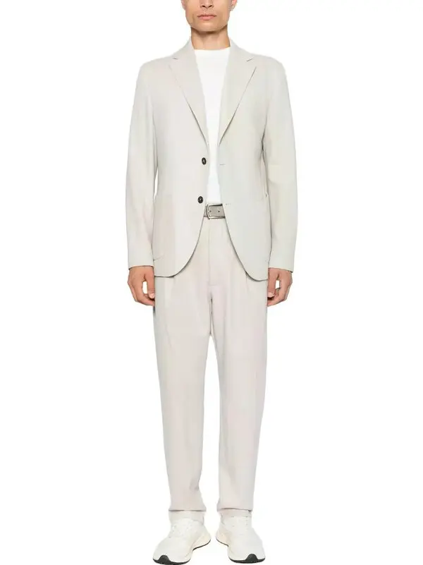Eleventy Pleated Tapered Trousers - Neutrals