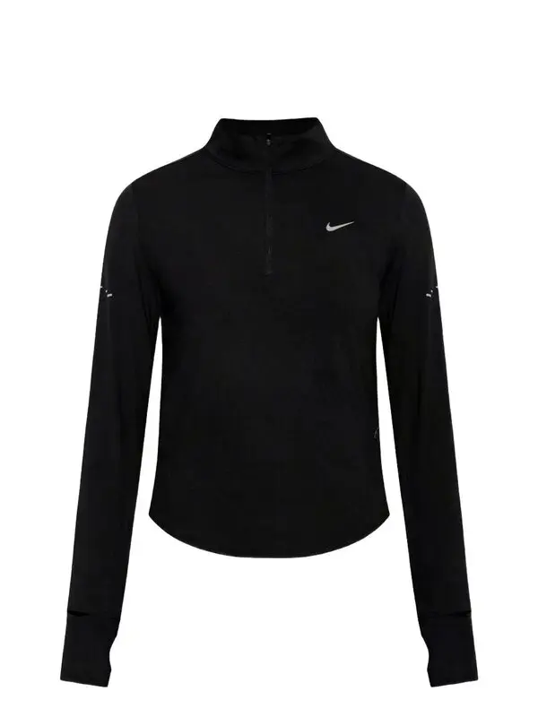 Nike Swift Logo-print Quarter-zip Sweatshirt - Black