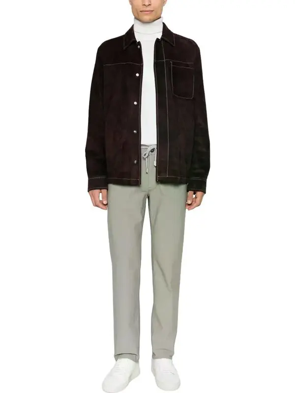 Eleventy Drawstring-waistband Straight-leg Trousers - Green